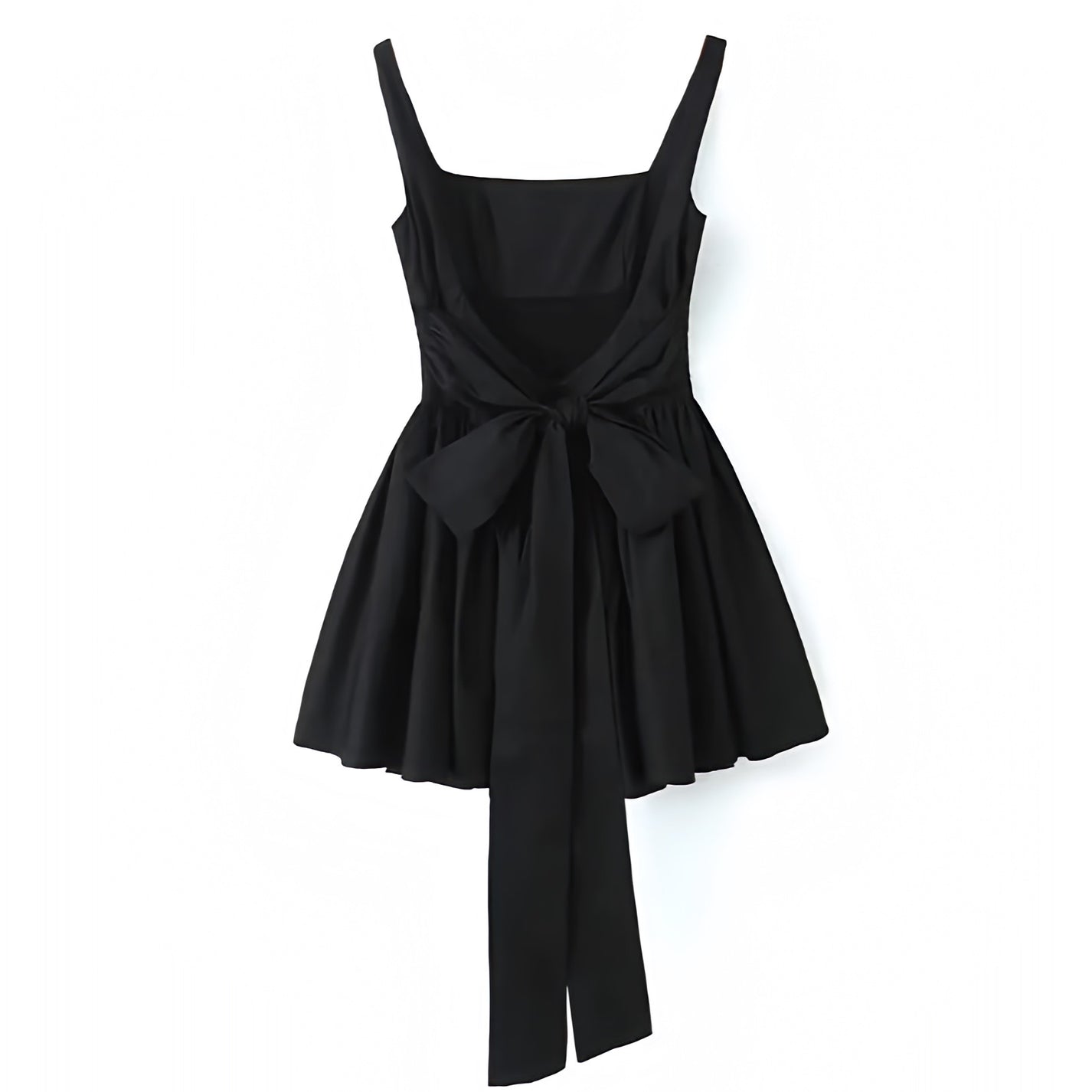 Black Bow Corset Backless Drop Waist Spaghetti Strap Mini Dress – Dazey ...
