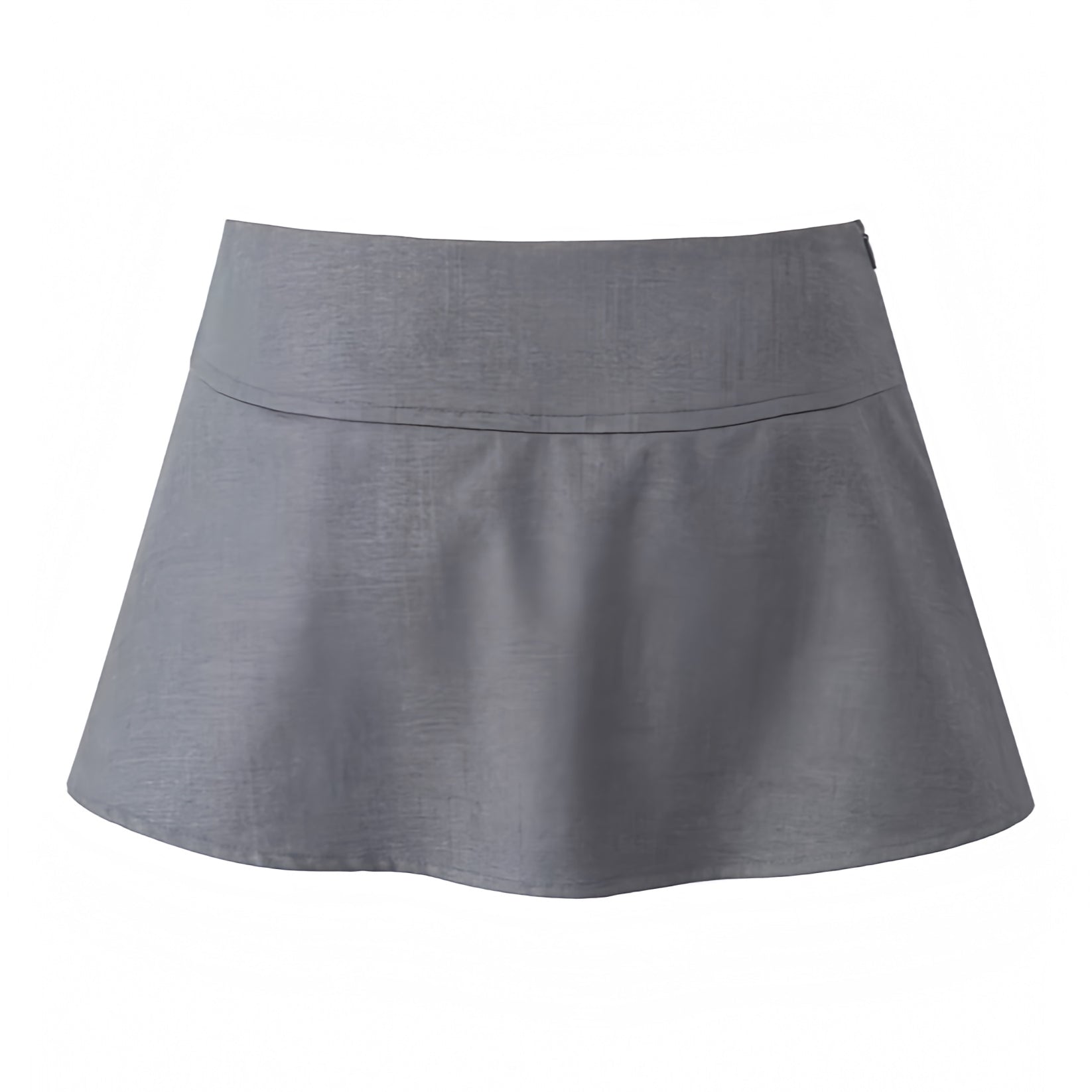 Women's Dark Grey Bows Slim Fit Pleated Low Rise Slit Mini Skirt Skort ...