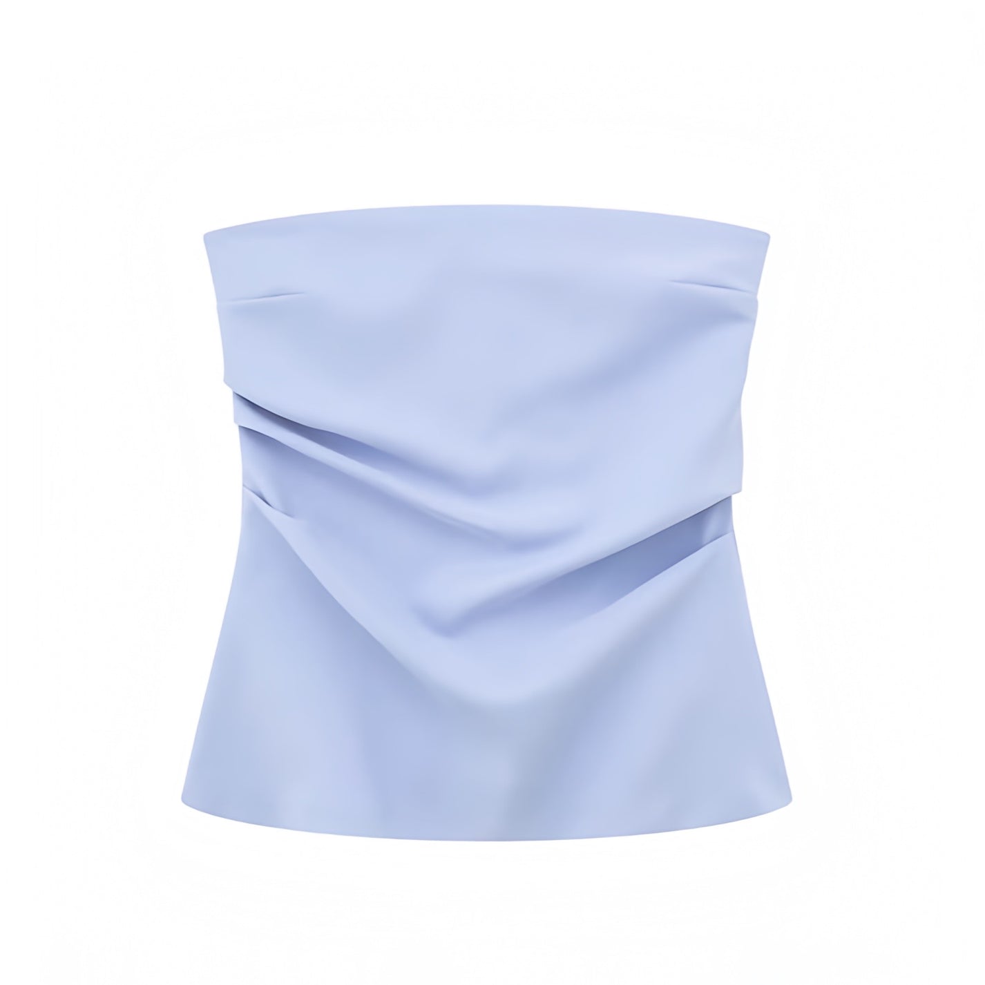 Women's Light Blue Bodycon Corset Ruched Strapless Cami Tank Tube Top ...