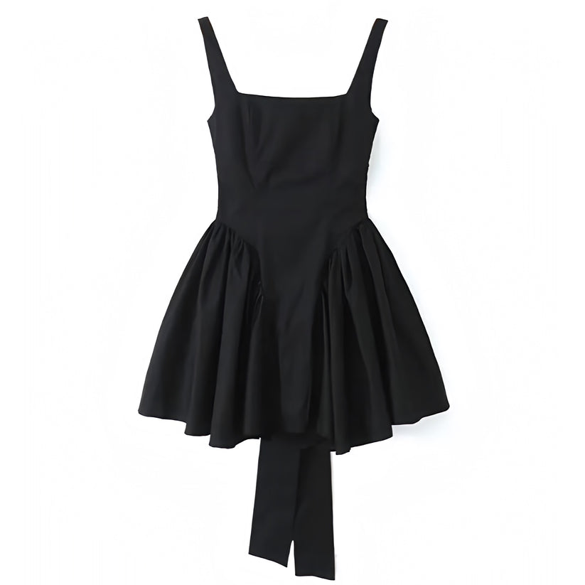 Black Bow Corset Backless Drop Waist Spaghetti Strap Mini Dress – Dazey ...
