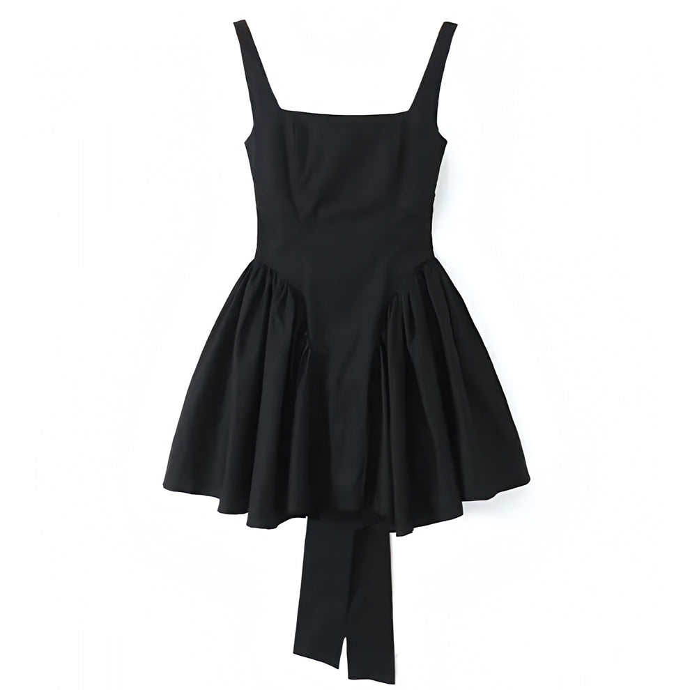 Black Bow Corset Backless Drop Waist Spaghetti Strap Mini Dress – Dazey ...