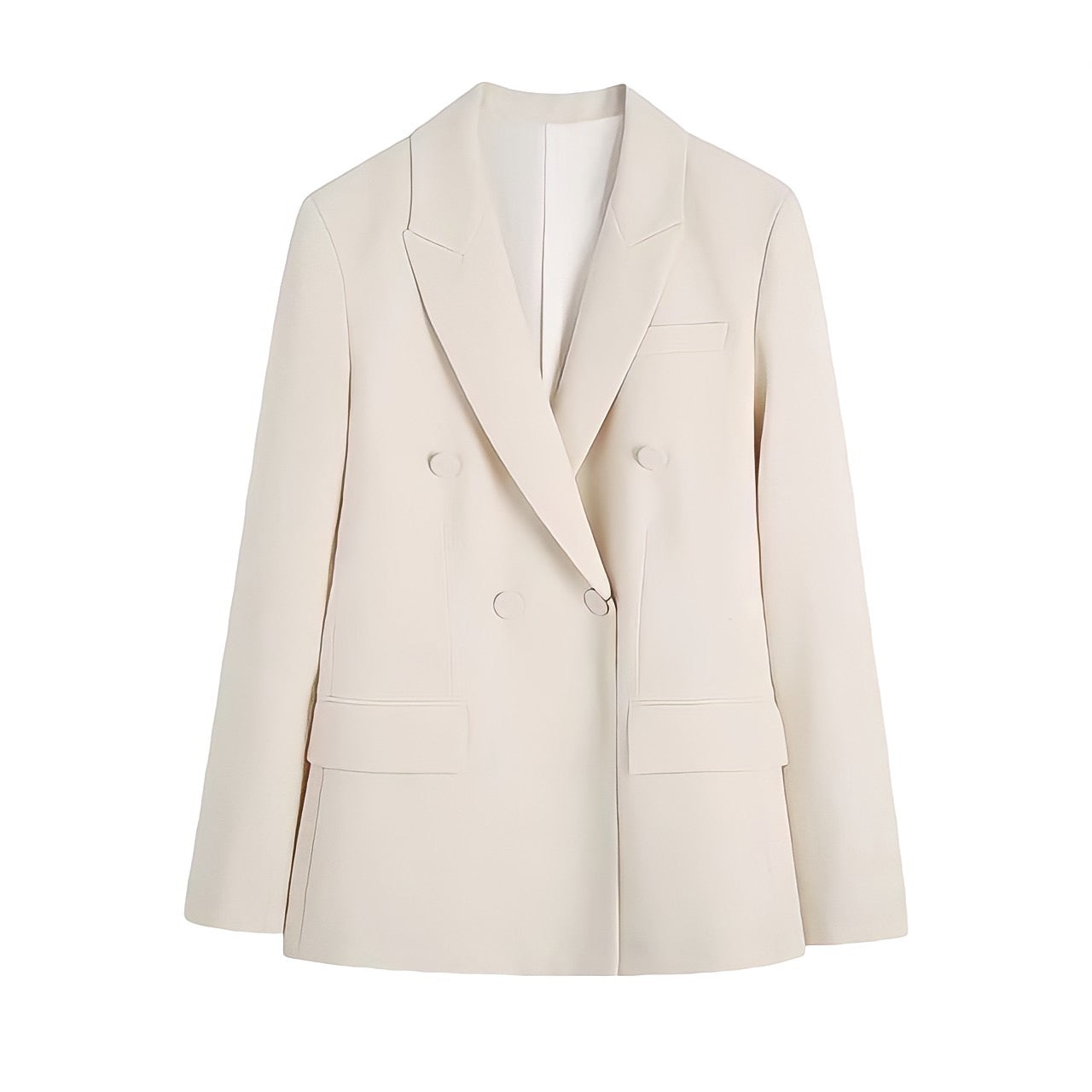 Light Beige Tailored Blazer Jacket | Long Sleeve Oversized Chic Coat ...